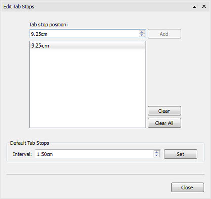Tab Stops